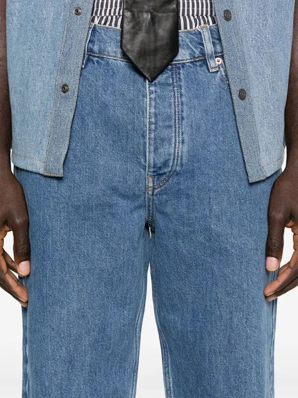 MARINE SERRE Denim Straight Jeans - Blue