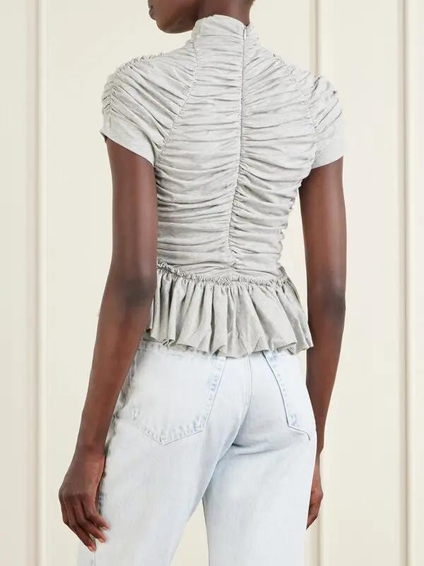 Dries Van Noten Ruffled Cotton-jersey Turtleneck Top