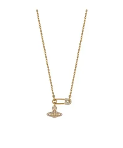 VIVIENNE WESTWOOD Orb Safety Pin Pendant Necklace - Yellow