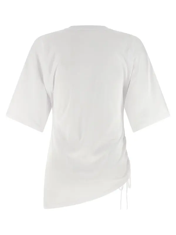 Balmain Club Print T-shirt With Drawstring Detail - White