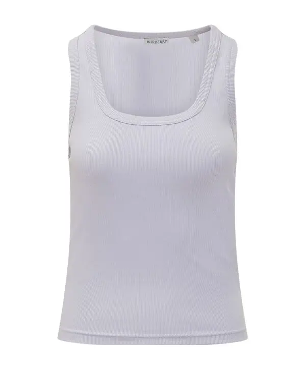 Burberry Square Neck Ribbed Tank Top