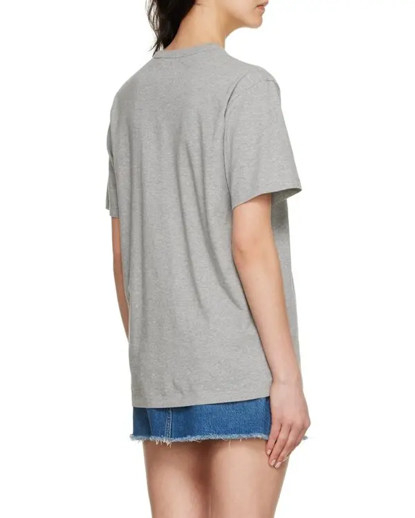 Maison Kitsuné Embroidered-logo Pocket T-shirt - Gray