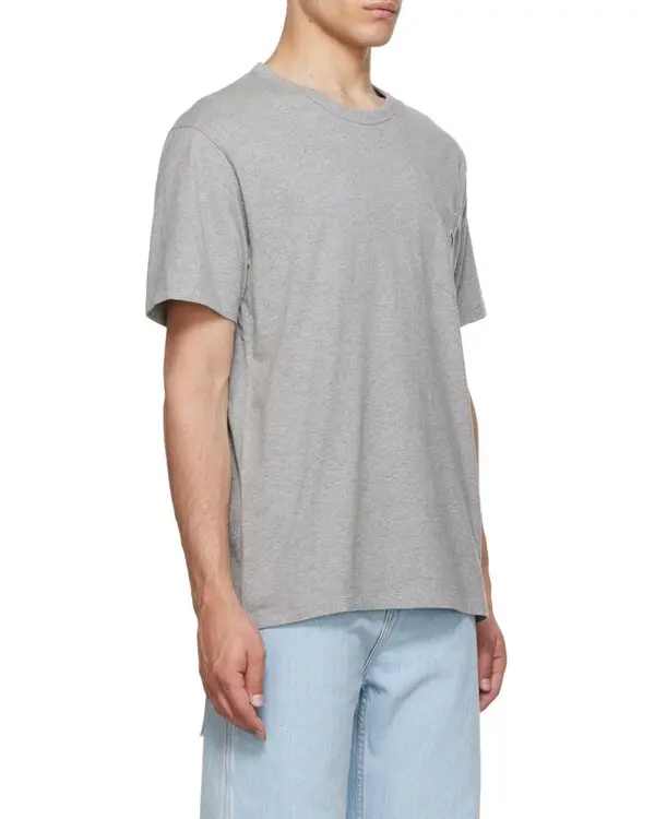 Maison Kitsuné Embroidered-logo Pocket T-shirt - Gray