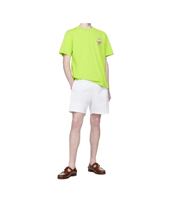 Casablanca Flower Court Crewneck T-shirt - Lime Green