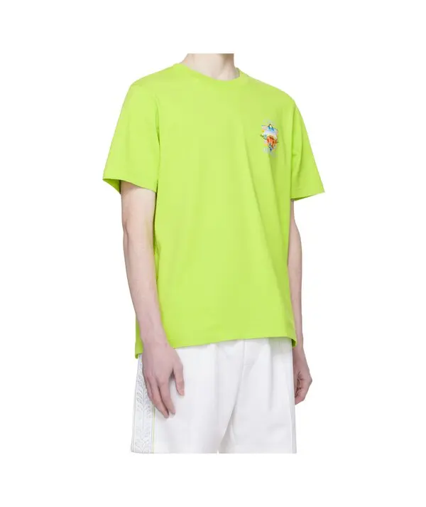 Casablanca Flower Court Crewneck T-shirt - Lime Green