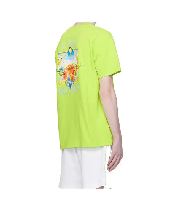 Casablanca Flower Court Crewneck T-shirt - Lime Green