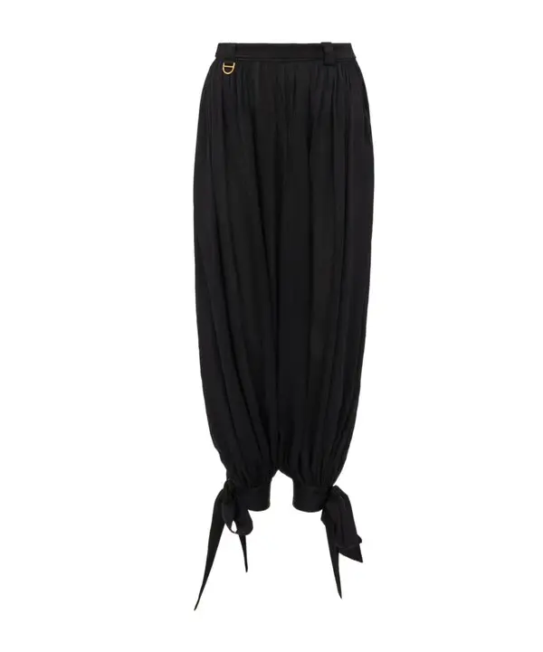 Chloé Crepe Draped Trousers - Black