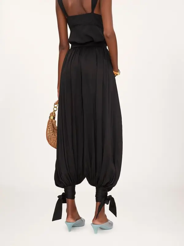 Chloé Crepe Draped Trousers With Knot Detailing