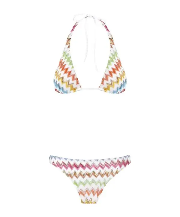 Missoni Chevron Triangle Bikini - White