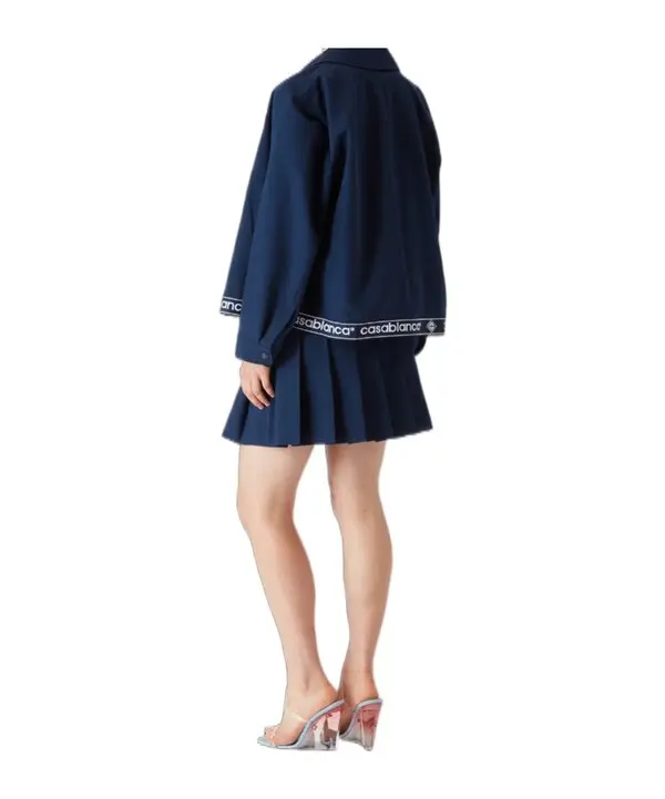 Casablanca Pleated Mini Skirt With Logo Waistband