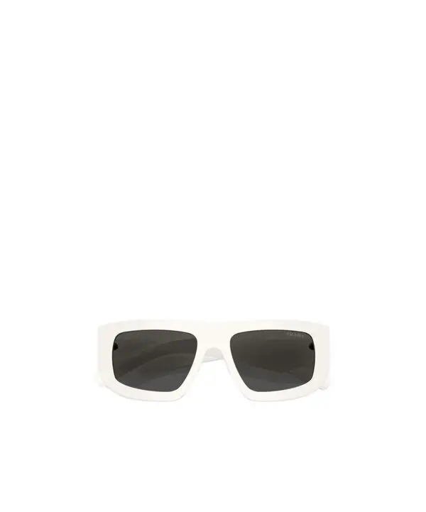 Prada Triangle Logo Geometric Frame Sunglasses - Black