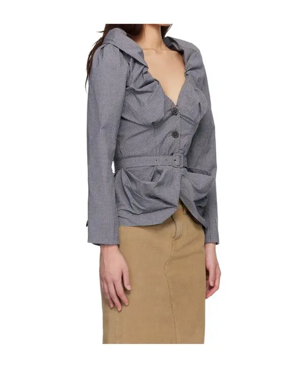 VIVIENNE WESTWOOD Ruched Gingham Blazer