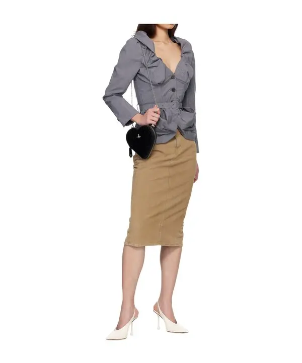 VIVIENNE WESTWOOD Ruched Gingham Blazer