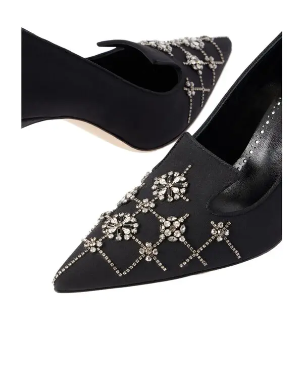 Manolo Blahnik Embellished Crepe De Chine Pumps