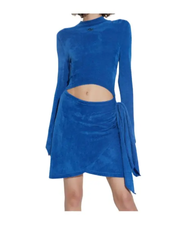 DIESEL® Mock Neck Cut-out Tie-front Dress