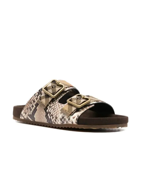 Burberry Printed Check-strap Sandals - Brown