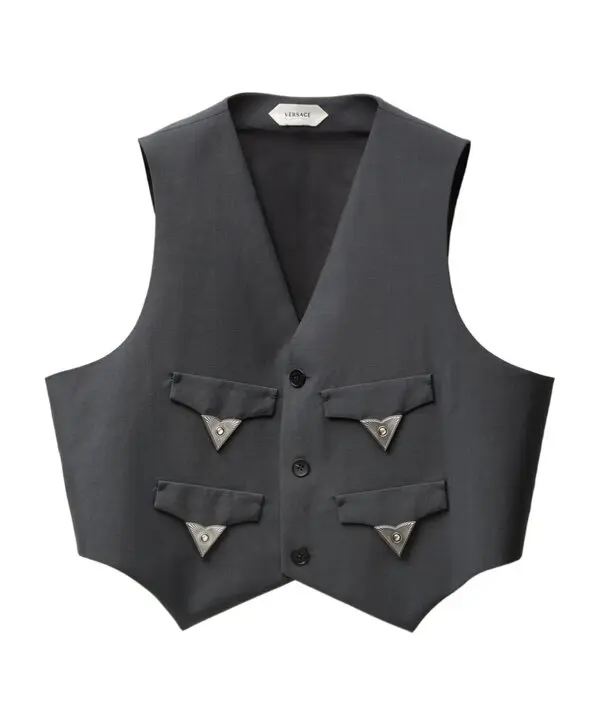 Versace V-neck Button-up Gilet