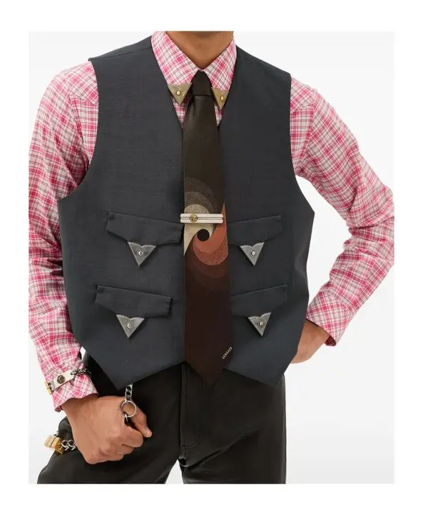 Versace V-neck Button-up Gilet