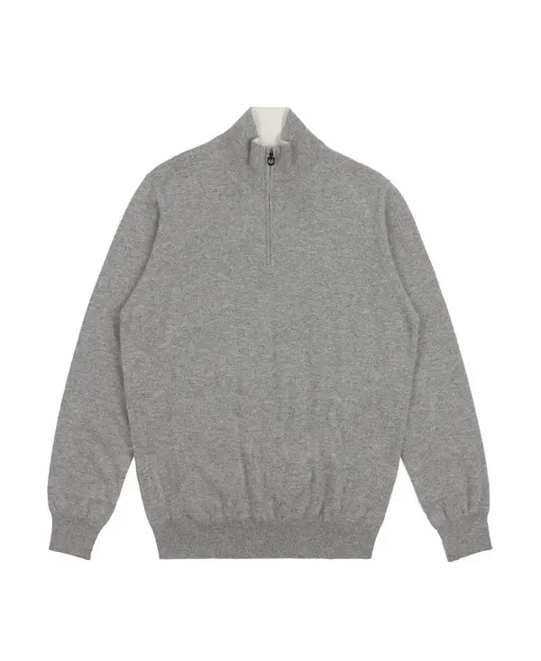 FERRAGAMO Semi-zipper Knit Sweater - Gray