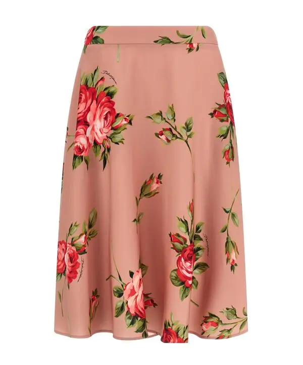 Dolce & Gabbana Floral Print Midi Skirt
