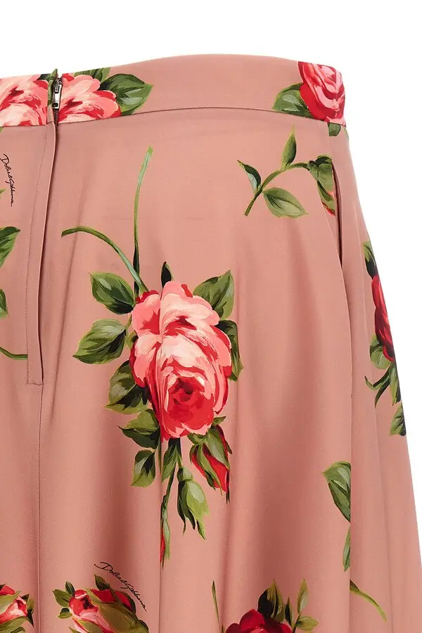 Dolce & Gabbana Floral Print Midi Skirt