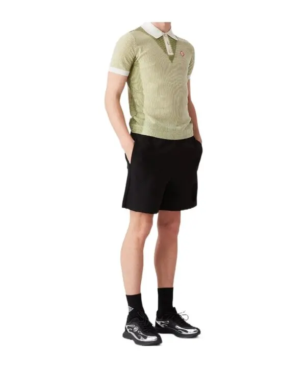 Casablanca Vertical Stripe Knit Polo Shirt