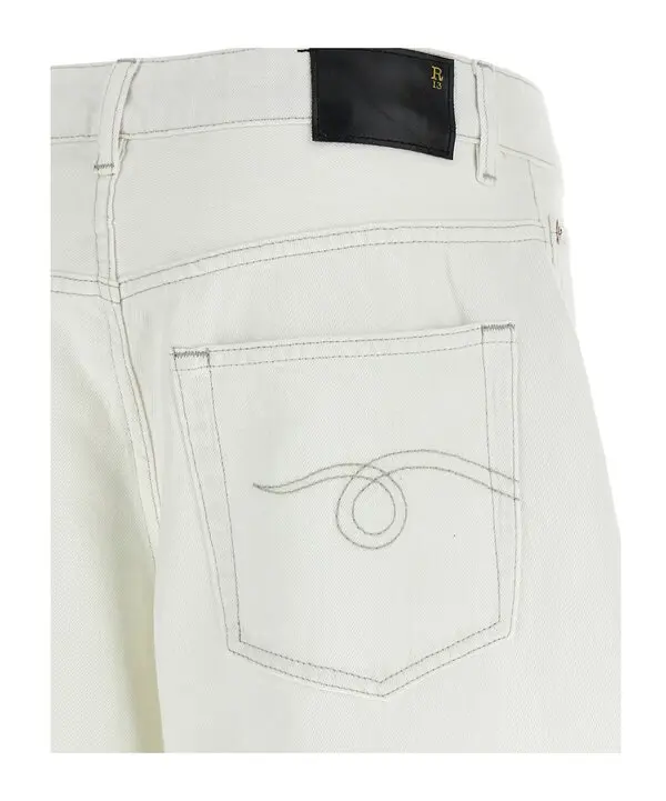 R13 Belt Loop Wide Leg Jeans