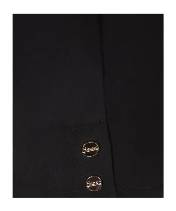 Herno Sleeveless V-neck Top With Button Detail - Black