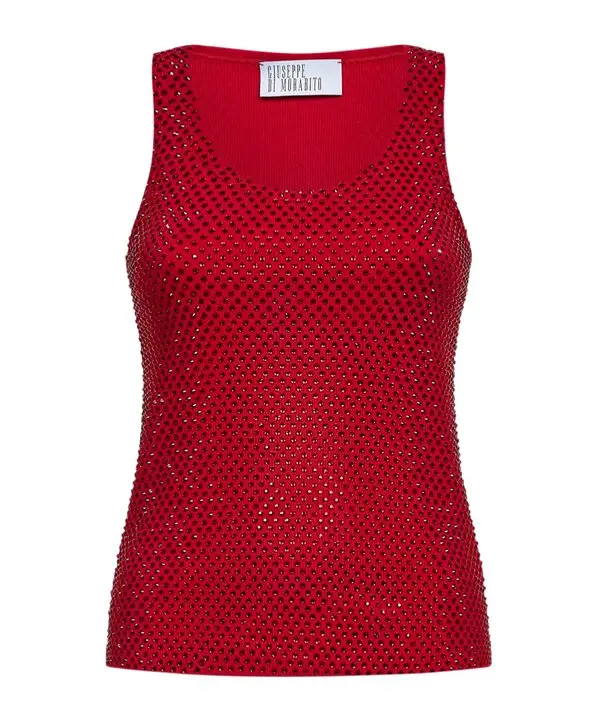 Giuseppe Di Morabito Embellished Racerback Top - Red