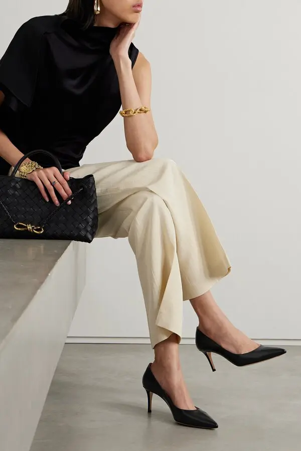 GIANVITO ROSSI 70 Leather Pumps - Black