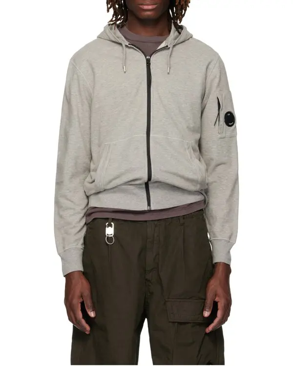 C.P. COMPANY Zip-up Hooded Sweatshirt With Lens Detail