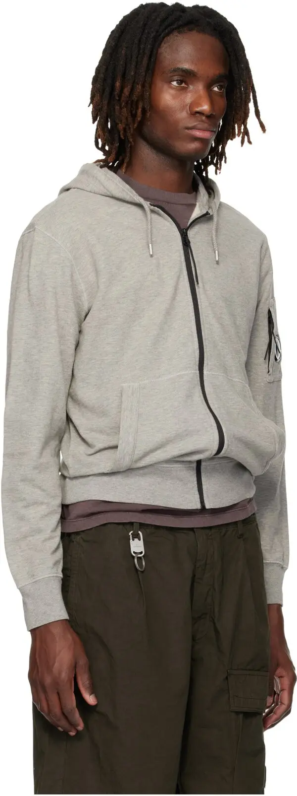 C.P. COMPANY Zip-up Hooded Sweatshirt With Lens Detail