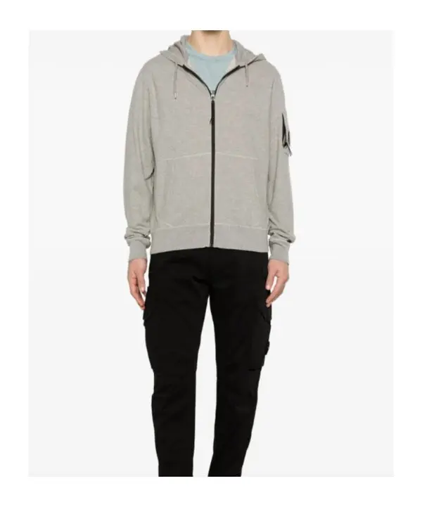 C.P. COMPANY Zip-up Hooded Sweatshirt With Lens Detail