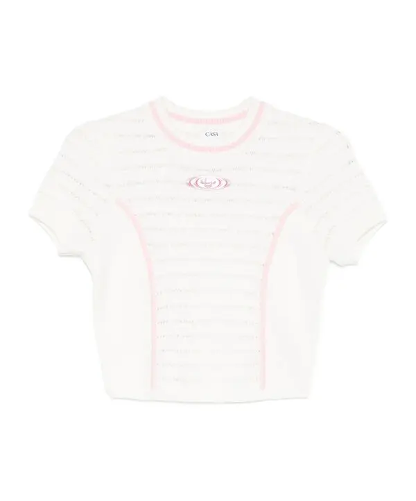 Casablanca Trim Knit Cropped Top