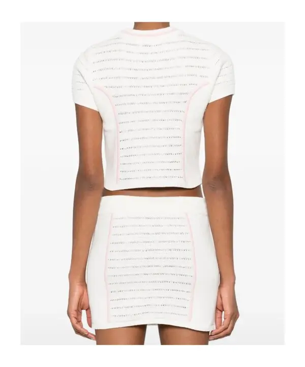 Casablanca Trim Knit Cropped Top
