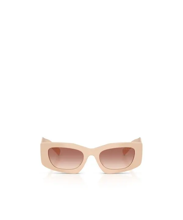 Prada Butterfly Frame Sunglasses With Triangular Logo - Nude