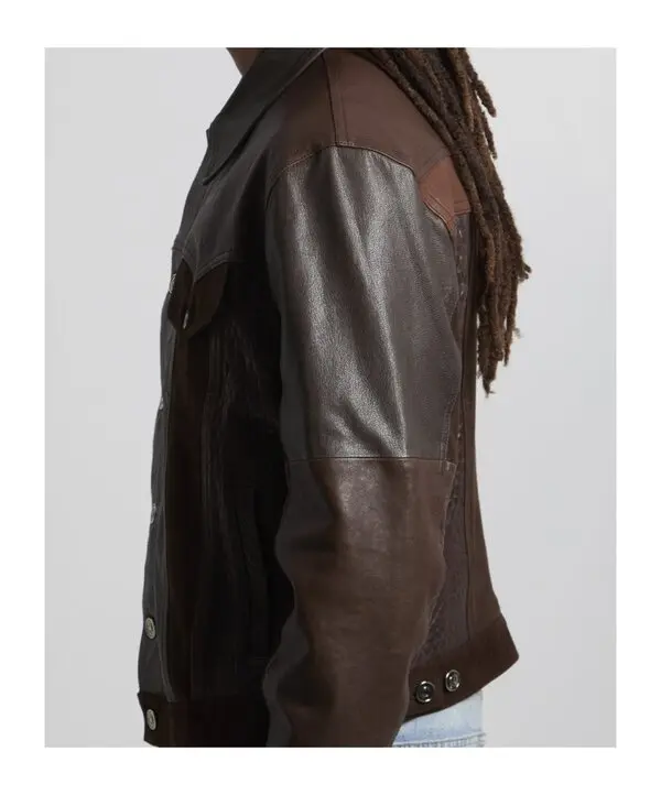 Versace Slim Fit Leather Blouson - Brown