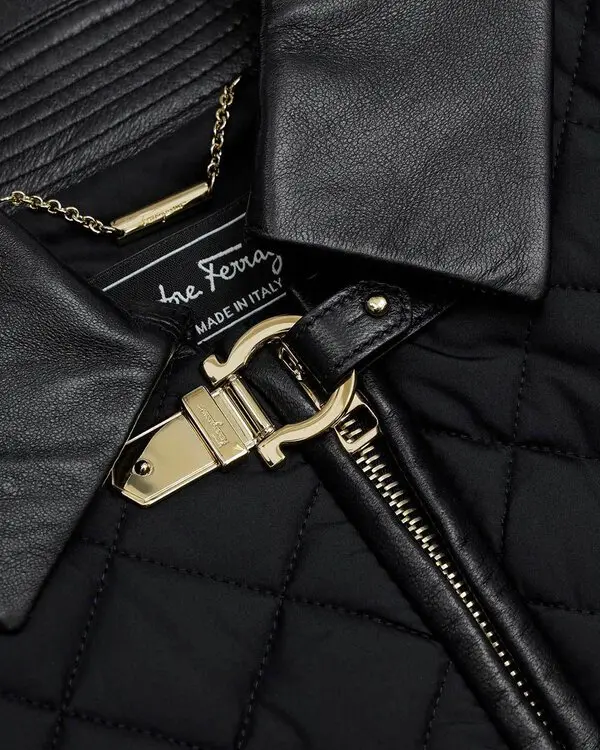 FERRAGAMO Quilted Cotton Jacket With Lapel Detail