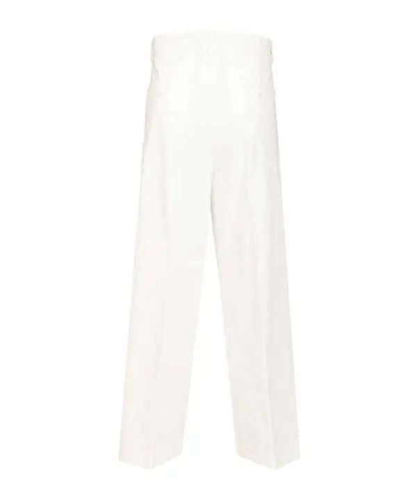 Max Mara Gabardine Tailored Wide-leg Trousers - White