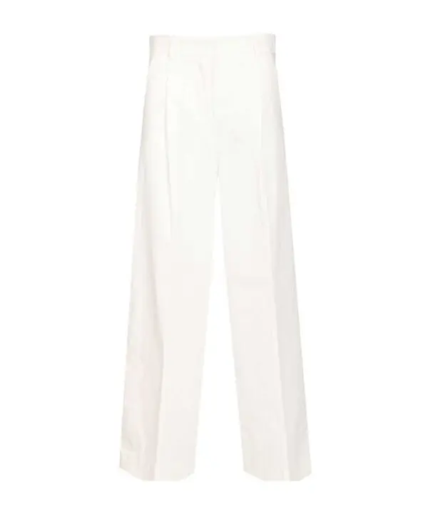 Max Mara Bellico Pleated Wide Leg Pants - White