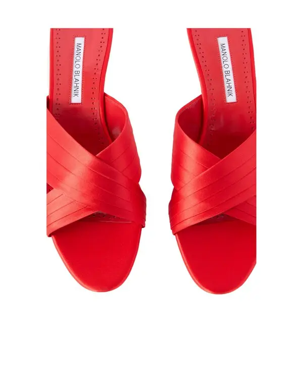 Manolo Blahnik Satin Mules