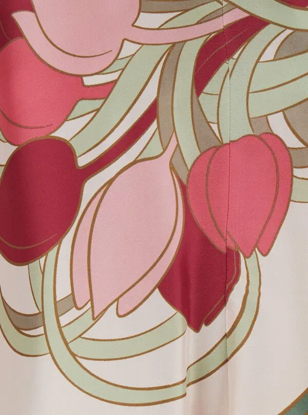 La DoubleJ Magnifico" Printed Silk Dress With Wide Sleeves