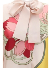 La DoubleJ Magnifico" Printed Silk Dress With Wide Sleeves