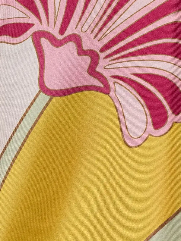 La DoubleJ Magnifico" Printed Silk Dress With Wide Sleeves