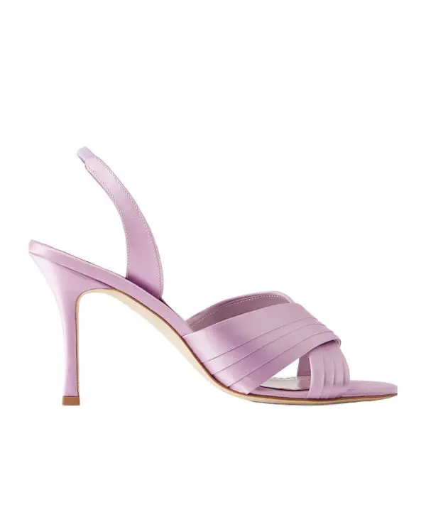 Manolo Blahnik Satin Slingback Sandals