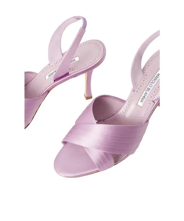 Manolo Blahnik Satin Slingback Sandals