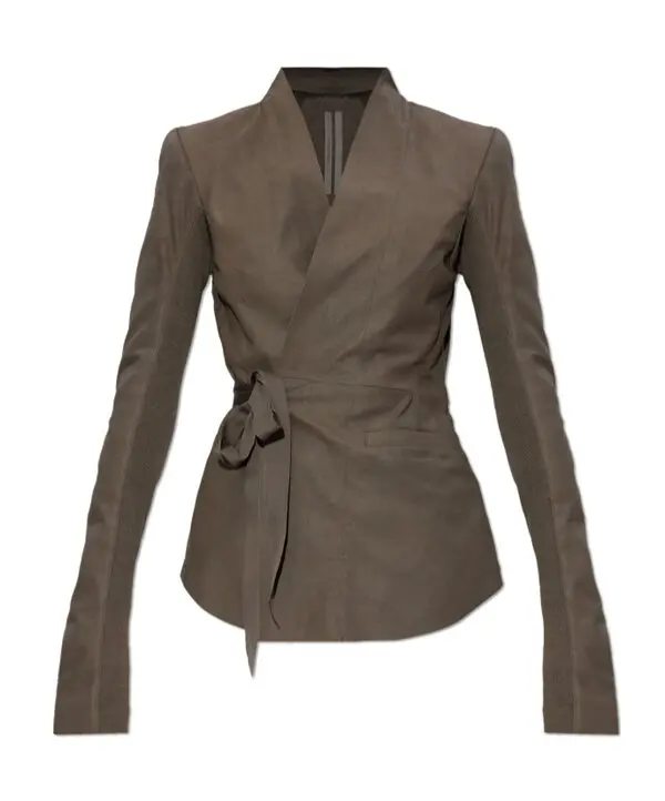 Rick Owens Hollywood Belted Wrap Jacket - Brown