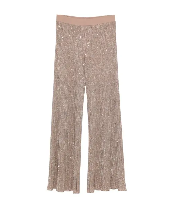 D.exterior Sparkle Wide-leg Knitted Trousers