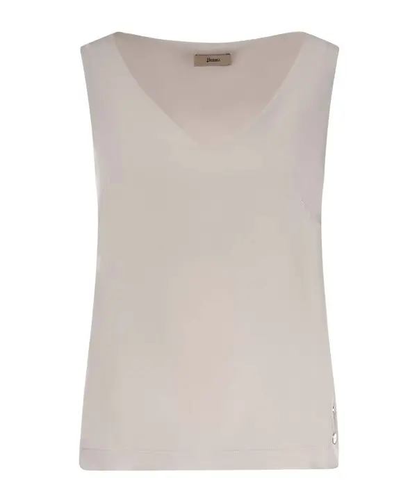 Herno V-neck Sleeveless T-shirt - White