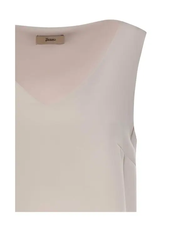Herno V-neck Sleeveless T-shirt - White